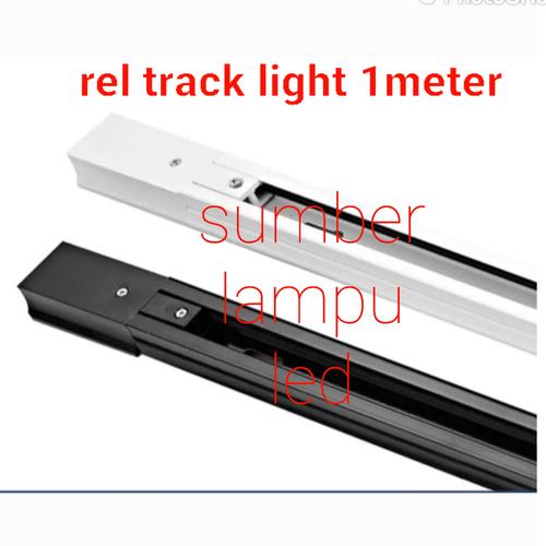 Jual rel spotlight 1meter 1m / rel track light 1mtr 1 meter hitam putih ...