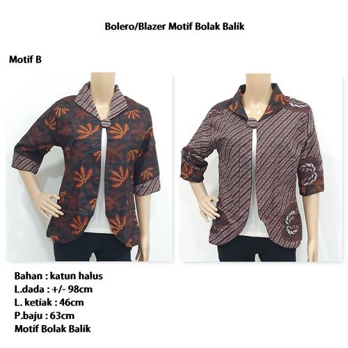 Jual Bolero Batik Blazer Batik Rompi Batik Motif Bolak balik Triana ...