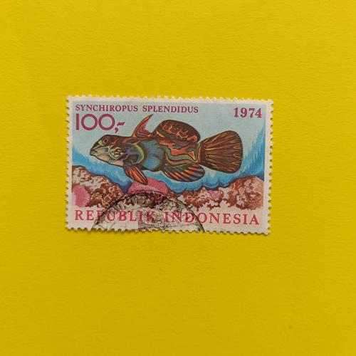 Jual Perangko Kuno Ikan Hias 100 Rupiah 1974 RI Sychiropus Splendidus ...