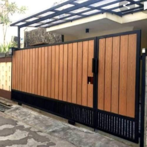 Jual pagar rumah simple besi hollow woodplank - Kab. Bogor ...