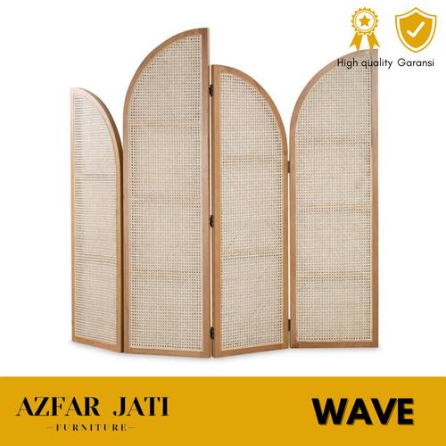 Jual Partisi Sekat Ruangan Rotan wave Pembatas Ruangan Jati Room ...