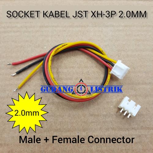 Jual Socket Kabel JST 3 Pin XH3P 2.0mm Pitch Connector Male Female AWG22 - Kota Pontianak ...