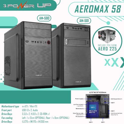 Jual Casing CPU / Case Power UP Micro-ATX With PSU 500W - Kota ...