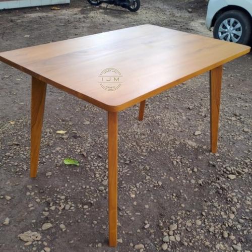 Jual dining table meja makan minimalis kayu jati meja cafe ukuran 80x80 ...