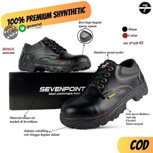 Jual Sepatu Safety Pria Original Sevenpoint Septi Ujung Besi Sefty ...