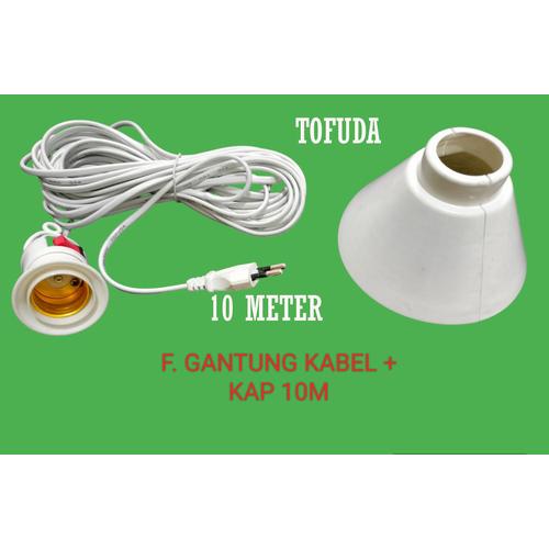 Jual TOFUDA 10m fitting gantung topi kabel 10 meter with saklar - lampu ...