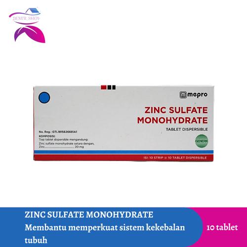 Jual Zinc Sulfate Monohydrate 20 mg Tablet Strip Mepro Meningkatkan ...