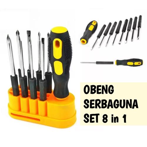 Jual Obeng serbaguna set 8 in 1 screwdriver multi plus minus oval ...