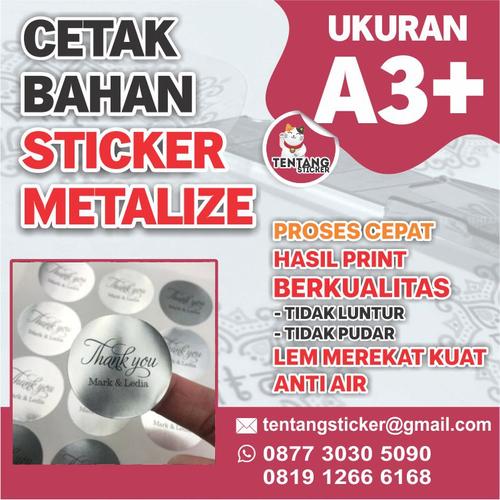 Jual Cetak / Print Sticker Vinyl Silver / Metalize + Kisscut A3 - Kota ...