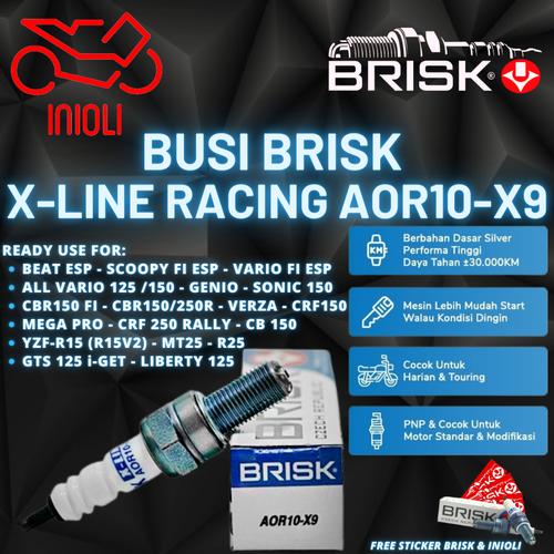 Jual BUSI BRISK X-LINE RACING AOR10-X9 BEAT SCOOPY ESP GENIO VARIO 125 ...