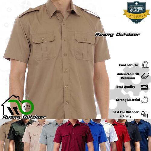 Jual Baju Kemeja PDL PDH Khaki Lengan Pendek Lapangan Gunung Dinas ASN ...