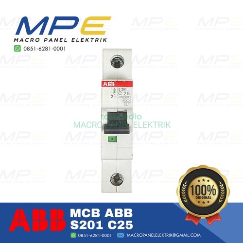 Jual MCB ABB S201 C25 6kA / MCB ABB S201 25A 1P 25A 1 Phase 6kA ...