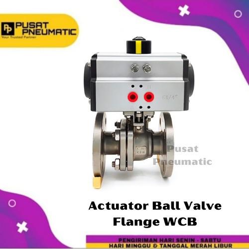 Jual Actuator Ball Valve WCB Flange JIS 10K Single Acting 2 Inch - Ball ...