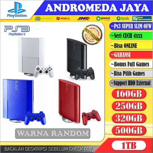 Jual Sony PS3 Super Slim 500GB isi Games Original - 160GB 2 STIK OP ...