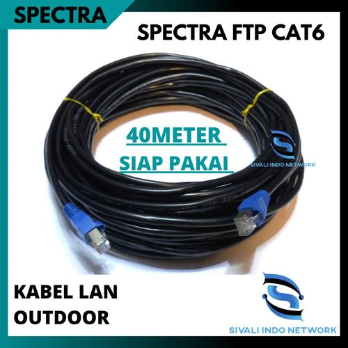 Jual 40 METER SPECTRA KABEL LAN FTP CAT6 OUTDOOR BLACK SIAP PAKAI ...