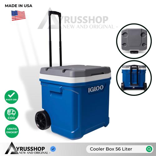 Jual Cooler box roller 56L igloo made in usa dilengkapi roda dan handle ...