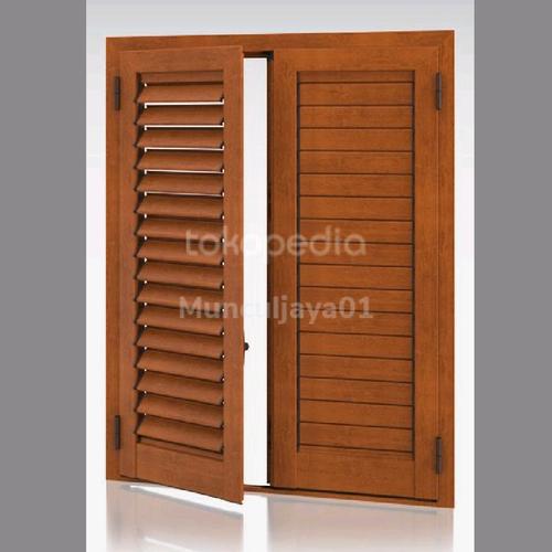 Jual shutter doors pintu jati solid dengan ventilasi modern termurah ...