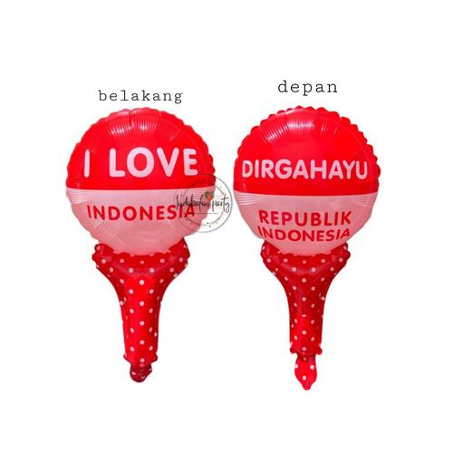 Jual balon foil pentungan HUT RI / balon DIRGAHAYU RI merah putih ...