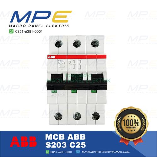 Jual MCB ABB S203 C25 25A 3P 3 Phase 6kA / MCB ABB S 203 C25 3P 6kA 25A - Jakarta Pusat - MACRO ...