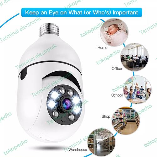 Promo IP Camera PTZ mini Bohlam 360 Derajat Wifi HD 8MP Infra Red ...