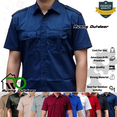 Jual Kemeja PDL PDH Lengan Pendek Lapangan Outdoor Gunung Tactical Navy ...