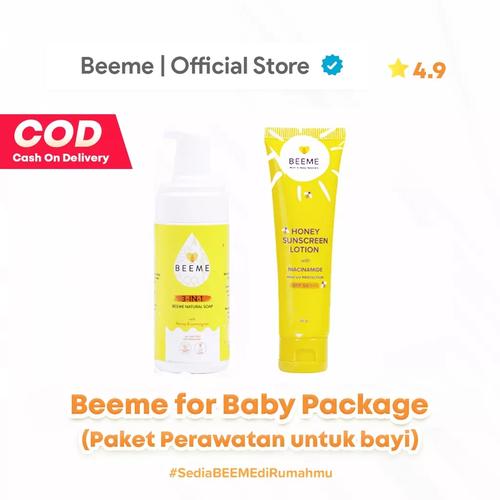 Jual beeme natural soap 3 in 1 with honey & Beeme honey sunscreen spf ...