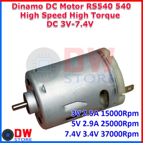 Jual Dinamo DC Motor RS540 RS-540 6V 5V 3V-7.4V High RPM Speed High Torque - Kab. Bandung - DW ...