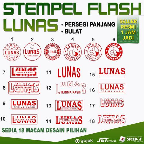 Jual stempel lunas otomatis flash - Desain Nomor 8 - Jakarta Timur ...