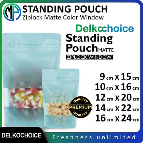 Jual Standing Pouch MATTE DOVE WINDOW Biru / Plastik Klip Kemasan ...