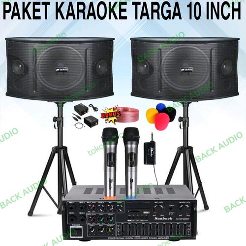 Jual PAKET KARAOKE RUMAH 2 SPEAKER TARGA 10 INCH PAKET TOP SET KARAOKE ...
