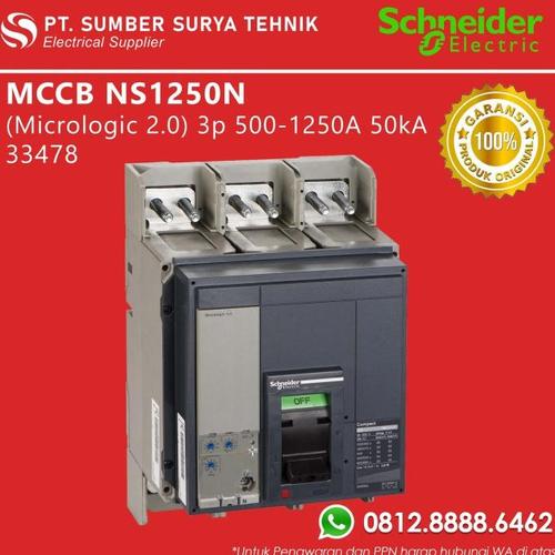 Jual Mccb Ns1250N 33478 3P 500-1250A 50Ka Micrologic 2.0 Schneider ...