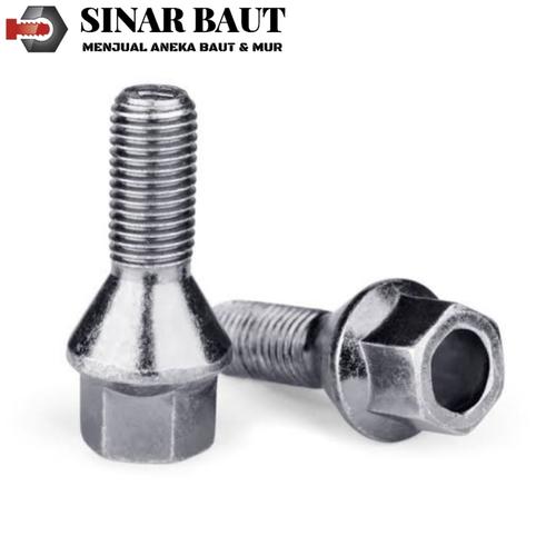 Jual baut mobil m12 x 45 drat 1.00 axle bolt baut mobil drat halus ...