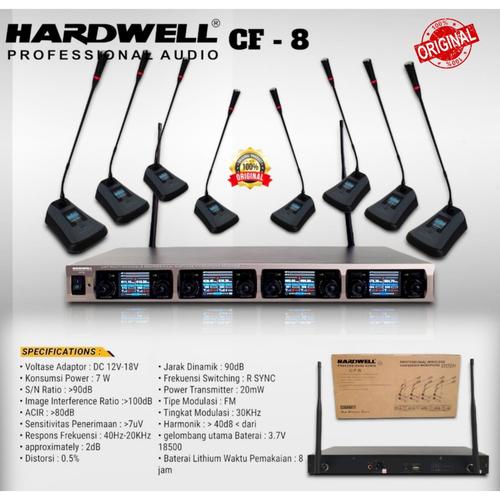 Jual Mic Meja isi 8 Wireless Gooseneck Conference HARDWELL CF8 CF UHF ...