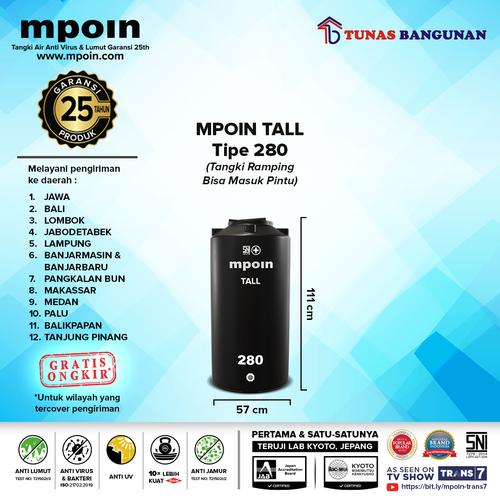 Jual Toren Tangki Air MPoin TALL Slim 280/550/800 Liter Polos Tinggi - 550 Liter - Kota Bandung ...