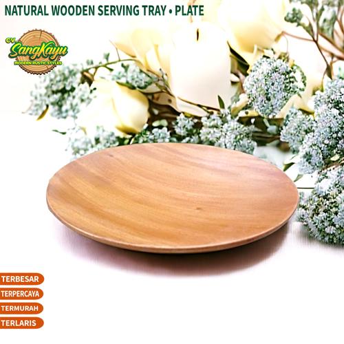 Jual Wooden Plate D-25 Cm piring kayu piring kayusaji piring kayu besar ...