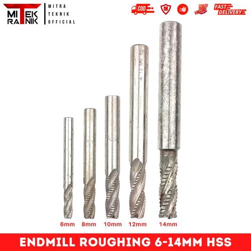 Jual Mata Bor Milling Endmill Roughing 6mm 8mm 10mm 12mm 14mm HSS - 8mm ...