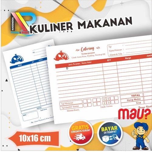 Jual Nota Warung Makan & Kuliner | Siap Kirim | 1/4 Folio | Grosir ...