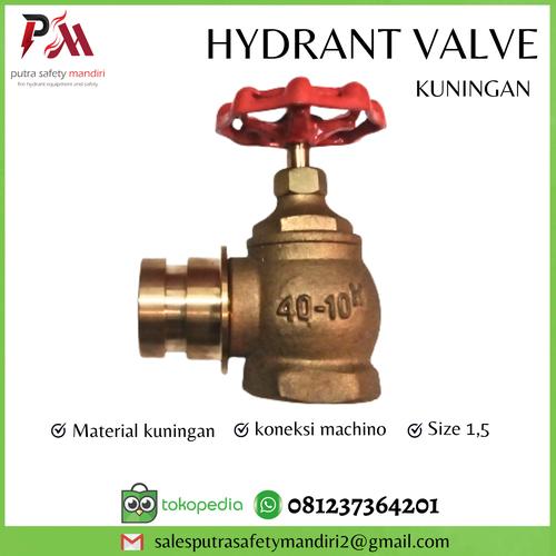 Jual KRAN PEMADAM KEBAKARAN HYDRANT VALVE KUNINGAN 1.5 INCH KONEKSI ...