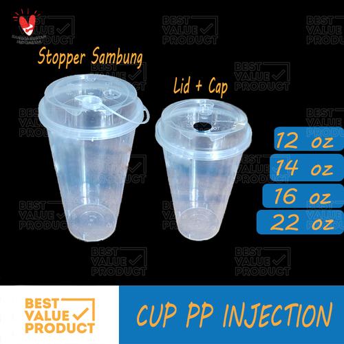 Jual PP Cup Injection 16Oz 500ml + Tutup / Gelas Plastik Reusable BPA ...