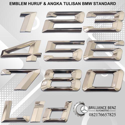 Jual EMBLEM TULISAN BAGASI BMW FONT STANDAR EMBLEM ANGKA HURUF BMW ...