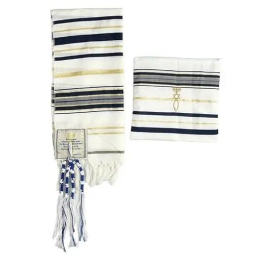 Jual Talit pria/wanita jubah doa syal shawl 50cm x 180cm warna putih ...