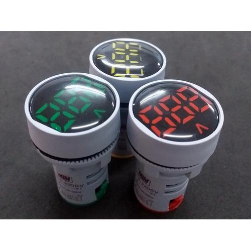 Jual Pilot Lamp LED Voltmeter Digital Indicator Panel Bulat - Hijau ...