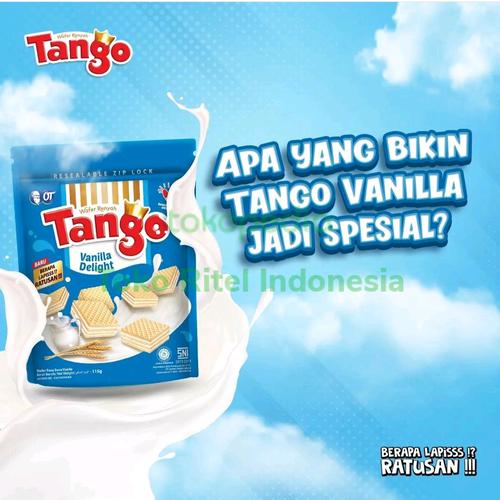 Jual TANGO Wafer Vanilla Milk Chocolate 115g Pouch/Wafer Tango Zip Lock ...