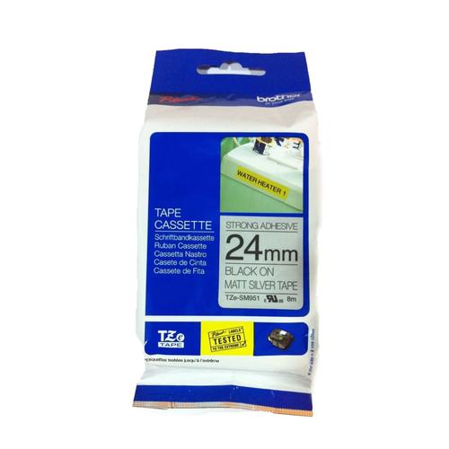 Jual BROTHER Label Tape TZE SM951 Strong 24mm Black On Matte Silver ...