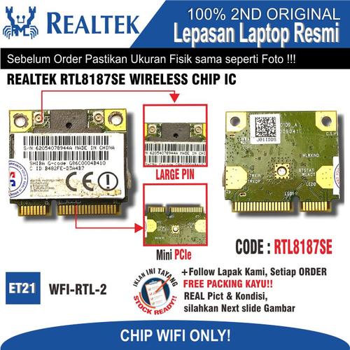 Jual ET21 WFI-RTL-2 WiFi Chip Laptop REALTEK RTL8187SE WIRELESS CHIP IC ...