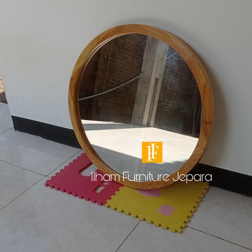 Jual Cermin bulat kayu jati / cermin dinding / cermin custom - Kab ...