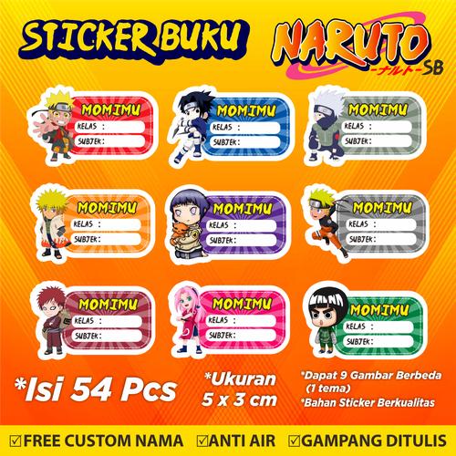 Jual Stiker/Sticker/Label Buku Tulis/Buku Pelajaran Anak Custom Naruto ...