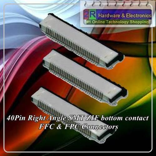 Jual 40Pin Right Angle SMT ZIF bottom contact FFC & FPC Connectors ...