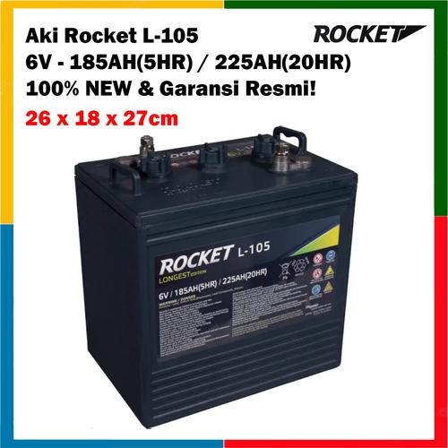 Jual Aki Baterai Rocket L-105 6V 225Ah L 105 Trojan EV Golf Cart Fork ...