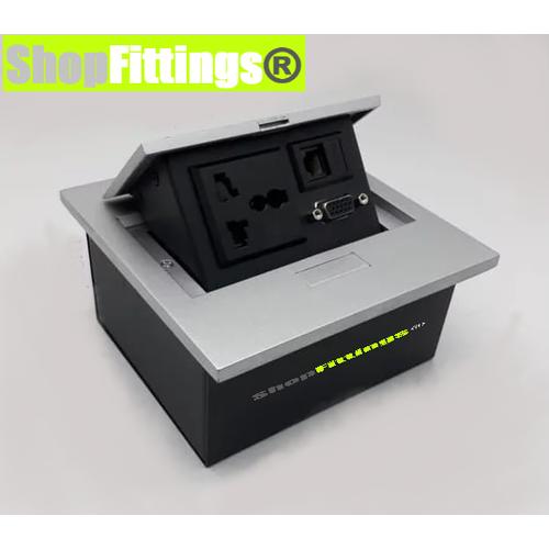 Jual Stop Kontak Box Tanam Pencet Push Planting Box Socket Mini Silver ...